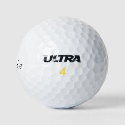 Personalized name black text, cursive font golf balls | Zazzle