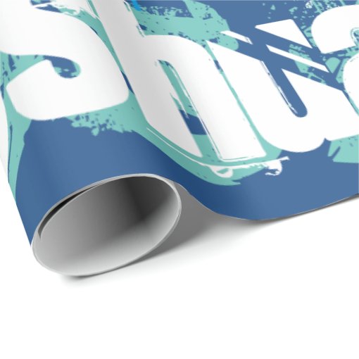 Personalized Name Blue Green Subway Art Design Wrapping Paper | Zazzle