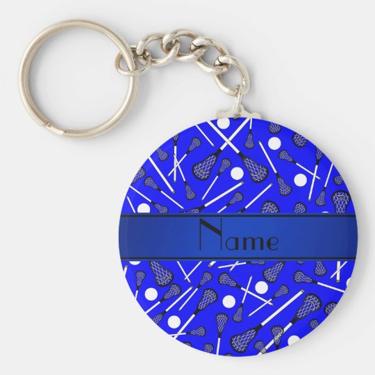 Personalized name blue lacrosse keychain | Zazzle.com