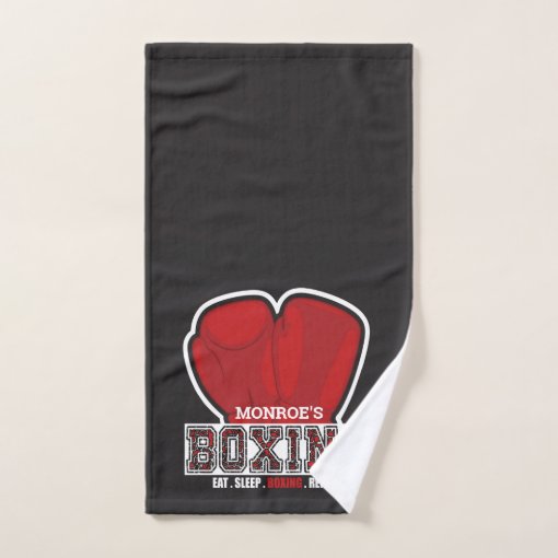 Personalized NAME Boxer Boxing Glove Prize Fighter Bath Towel Set | Zazzle