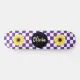 Personalized Name Checkerboard & Sunflower purple Skateboard | Zazzle