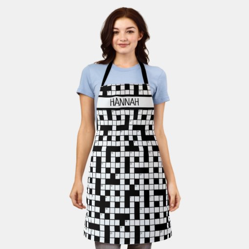 Personalized Name Crossword Puzzle Pattern Apron | Zazzle