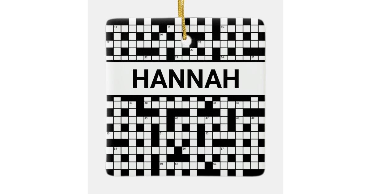 Personalized Name Crossword Puzzle Pattern Ceramic Ornament | Zazzle