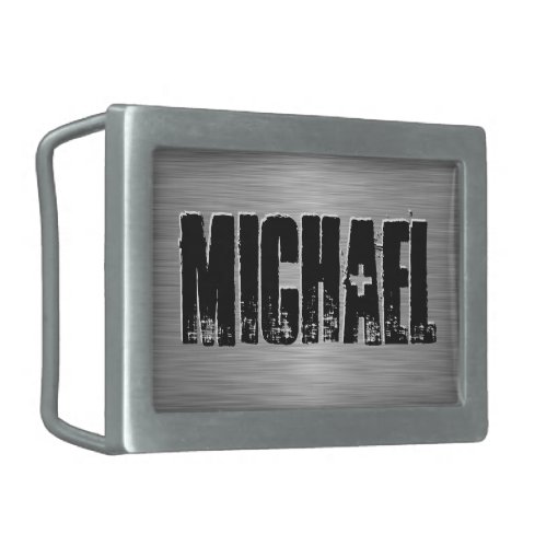 Personalized Name Custom Belt Buckle Black/Gray | Zazzle