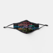 Personalized name custom calligraphy colorful premium face mask | Zazzle