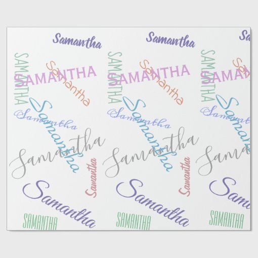 Personalized Name Custom Colorful Wrapping Paper | Zazzle