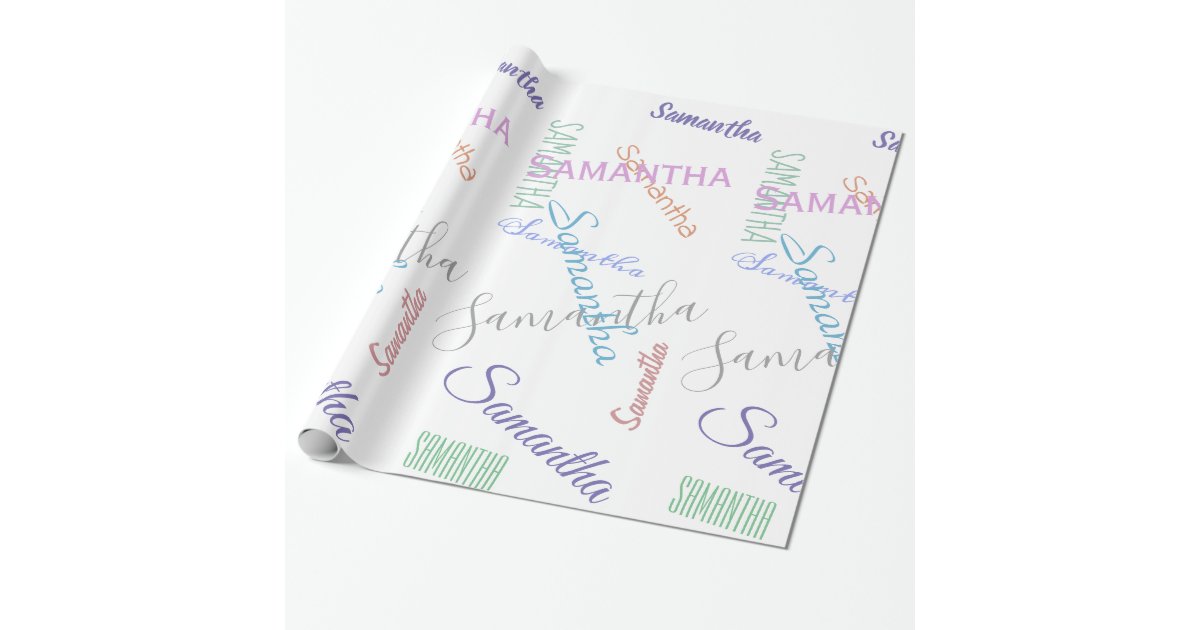 Personalized Name Custom Colorful Wrapping Paper | Zazzle