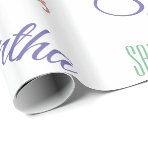 Personalized Name Custom Colorful Wrapping Paper | Zazzle