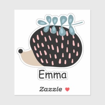 Personalized Name Cute Hedgehog Notebook Labels | Zazzle