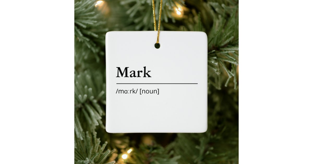 Personalized Name definition modern minimalist Ceramic Ornament | Zazzle