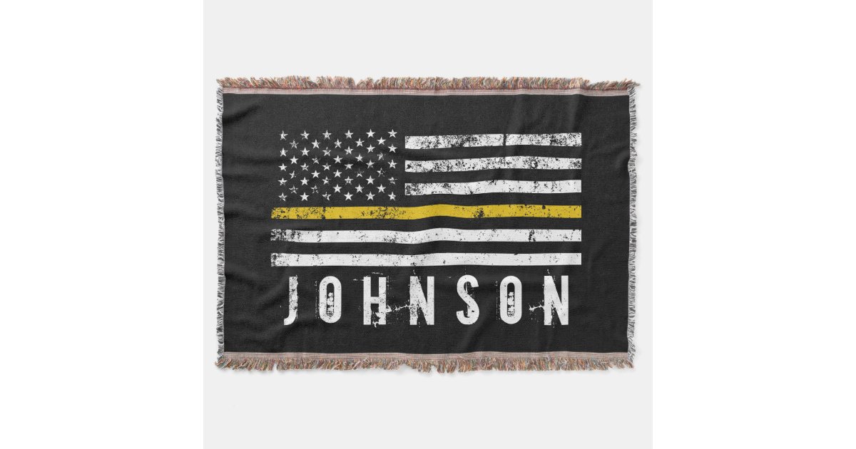 Personalized Name Distressed Police Dispatch Flag Throw Blanket | Zazzle