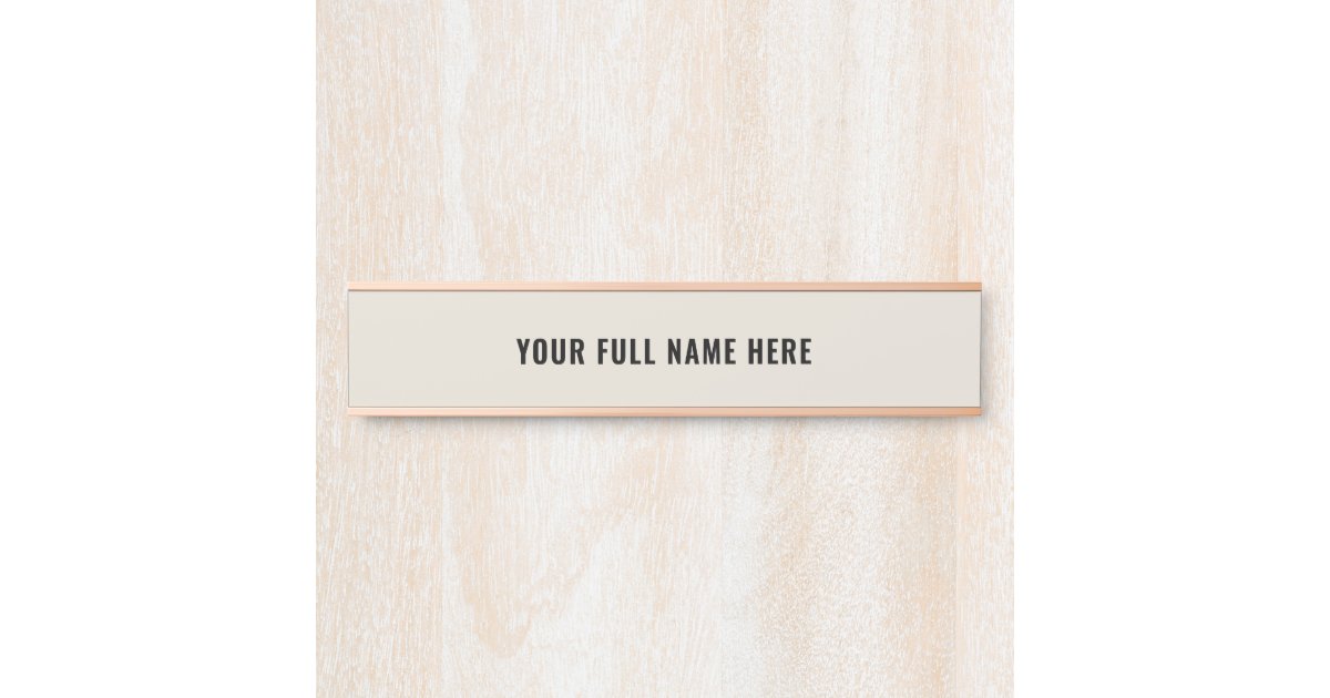Personalized Name Door Sign Template Choose Color | Zazzle