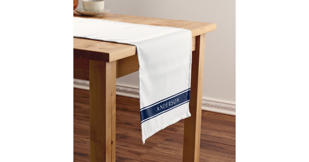 Personalized Name Editable Color Stripes Long Table Runner | Zazzle