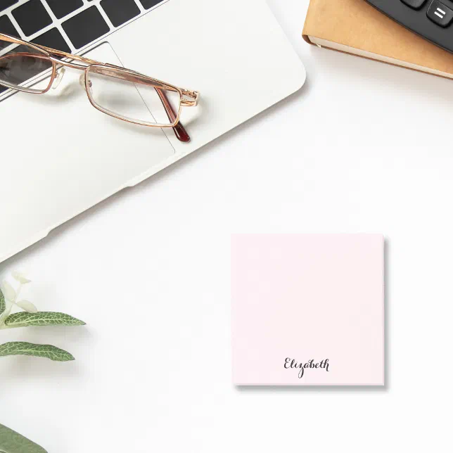 Personalized Name Elegant Script Pink Home Office Post-it Notes | Zazzle