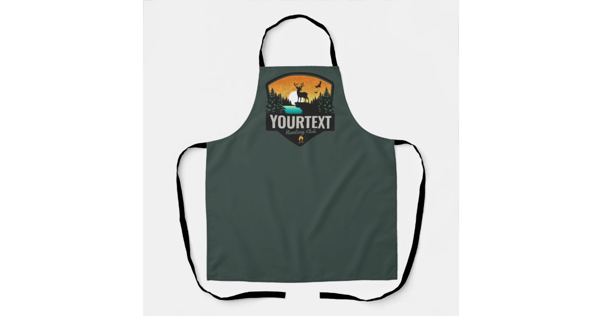 Personalized NAME Elk Hunting Wilderness Sunset Apron | Zazzle