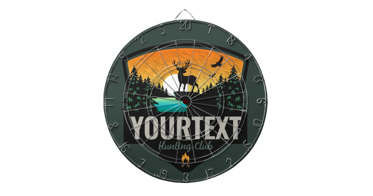 Personalized NAME Elk Hunting Wilderness Sunset Dart Board | Zazzle