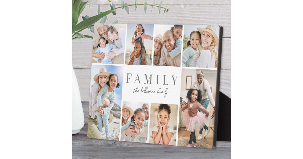 Personalized Name Family Photo Collage Plaque | Zazzle