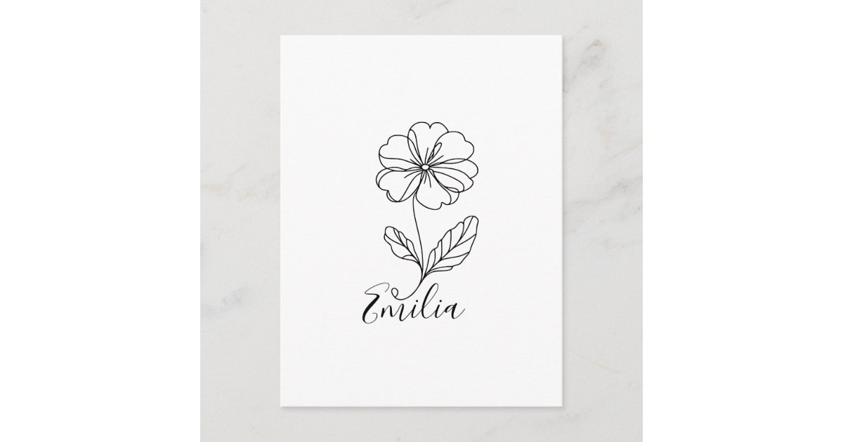 Personalized name February primrose Birth Flower Postcard | Zazzle