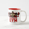 Personalized NAME Fitness Home GYM Weight Lifting Two-Tone Coffee Mug ...