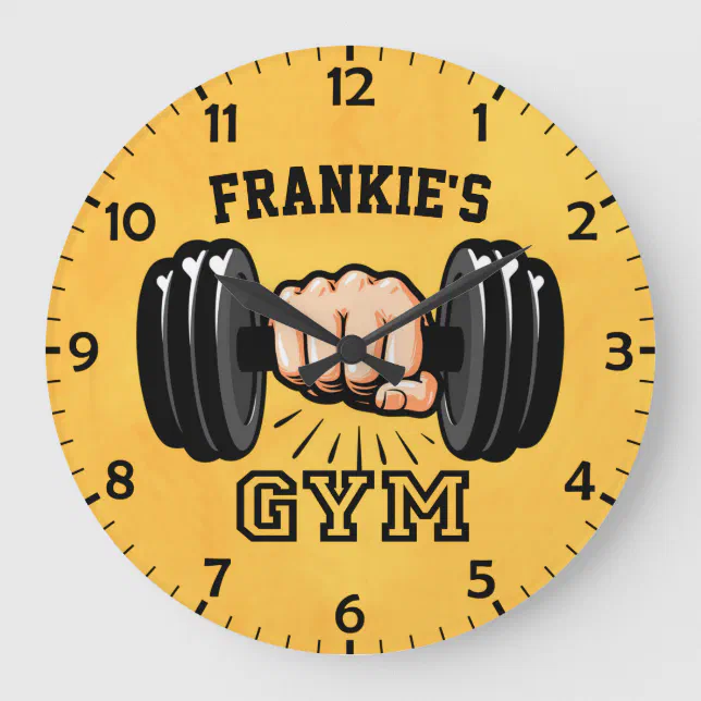 Personalized NAME Fitness Trainer GYM Custom Large Clock | Zazzle