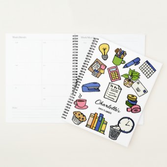 Personalized Name Fun Planning Icons Planner | Zazzle