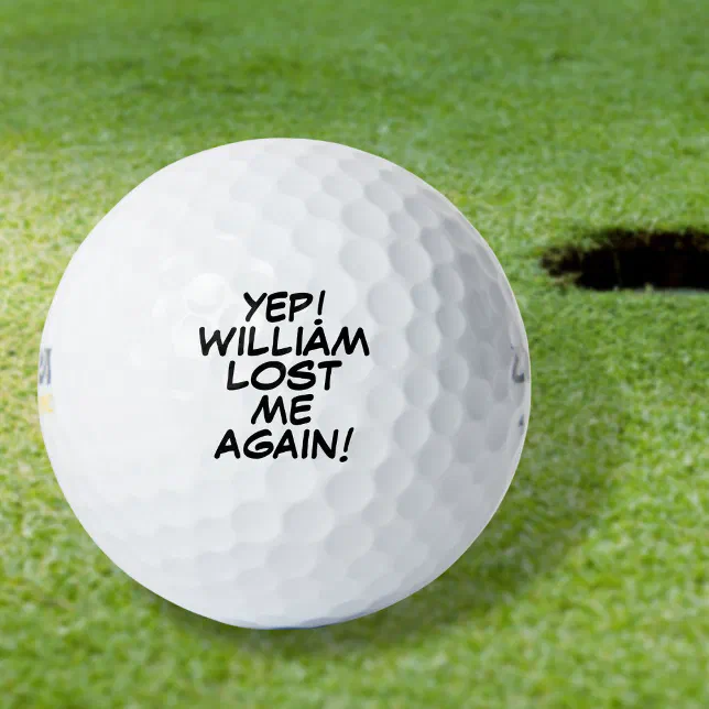 Personalized Name Funny Lost Message Golf Balls | Zazzle