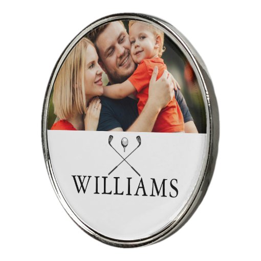 Personalized Name Golf Clubs Photo Golf Ball Marker | Zazzle