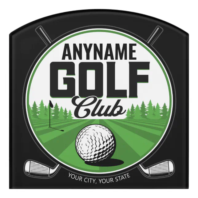 Personalized NAME Golfing Pro Golf Club Player Door Sign | Zazzle