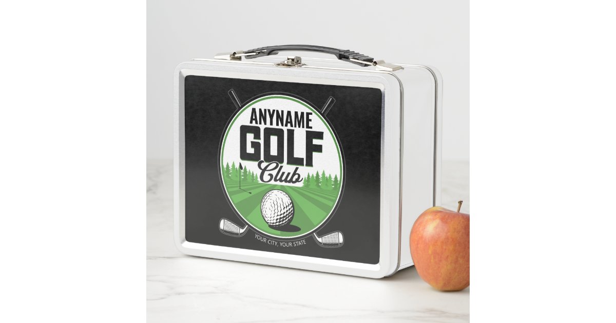 Personalized NAME Golfing Pro Golf Club Player Metal Lunch Box | Zazzle