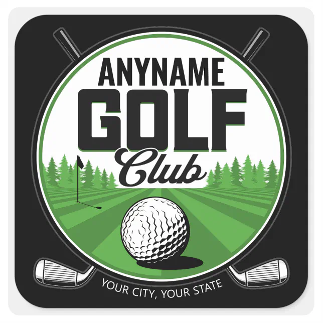 Personalized NAME Golfing Pro Golf Club Player Square Sticker | Zazzle
