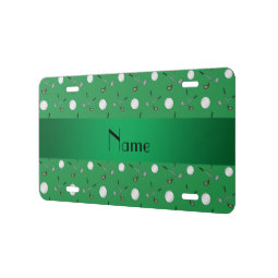 Personalized name green golf balls license plate | Zazzle