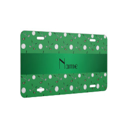 Personalized name green golf balls license plate | Zazzle