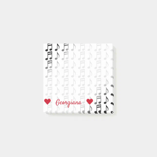 Personalized Name + Grid of Musical Notes Notes | Zazzle