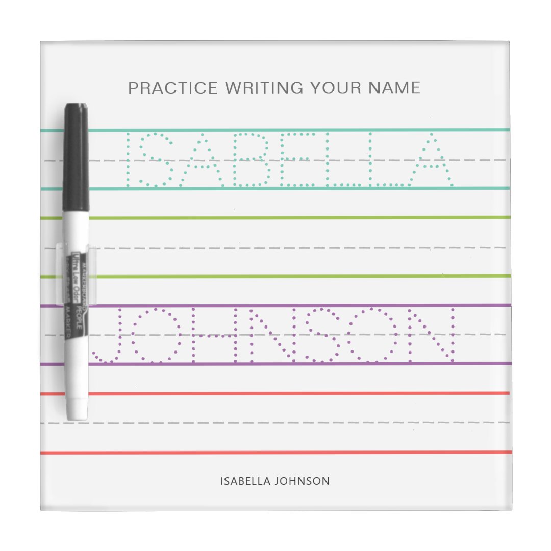 Personalized Name Handwriting Practice Whiteboard | Zazzle