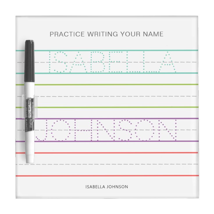 Personalized Name Handwriting Practice Whiteboard | Zazzle