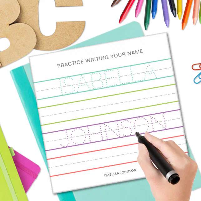 Personalized Name Handwriting Practice Whiteboard | Zazzle