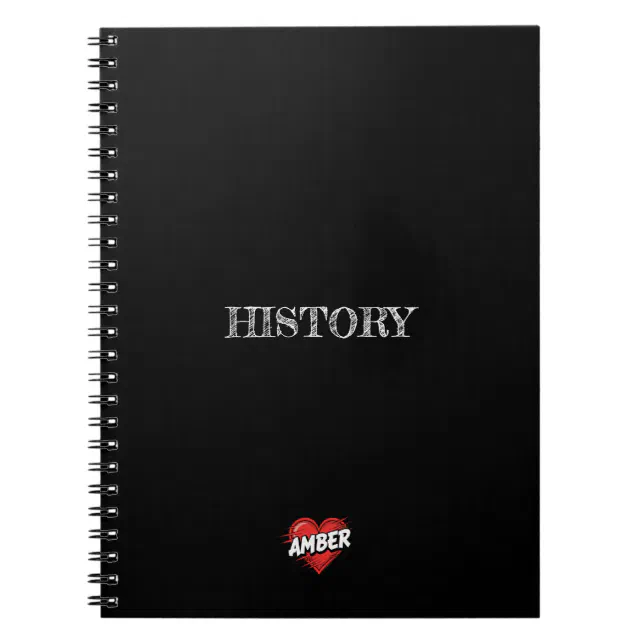 Personalized Name Heart History Class Notebook | Zazzle