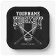Personalized NAME Hockey Player Stick Puck Team Paper Plates | Zazzle