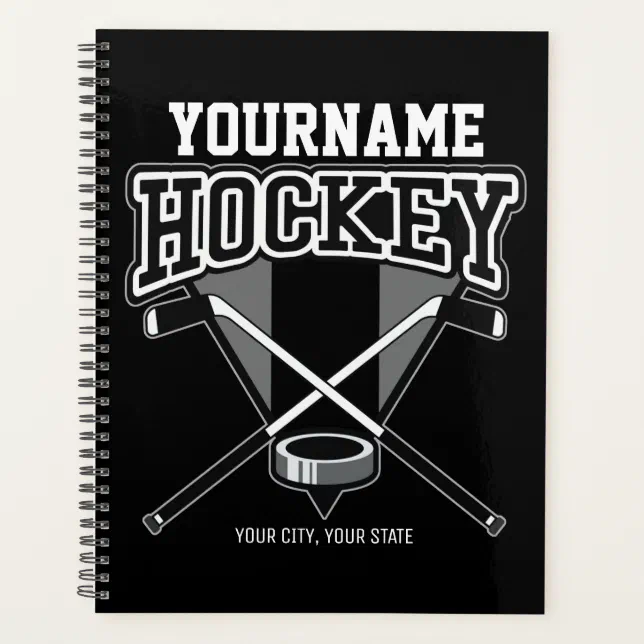 Personalized NAME Hockey Player Stick Puck Team Planner | Zazzle