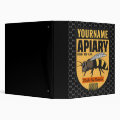 Personalized NAME Honey Bee Apiary Beehives Farm 3 Ring Binder | Zazzle