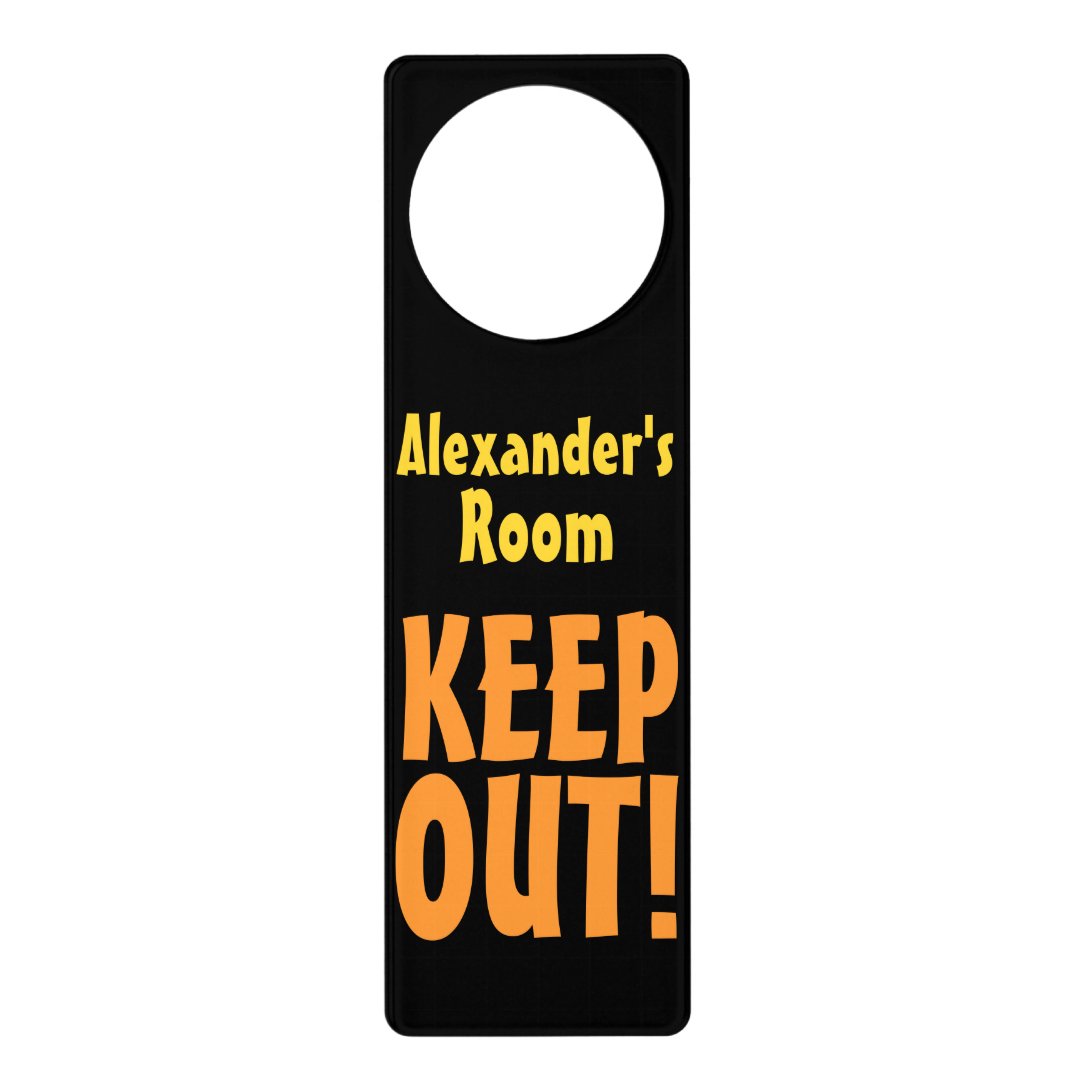 Personalized Name Keep Out Door Hanger Room Sign | Zazzle
