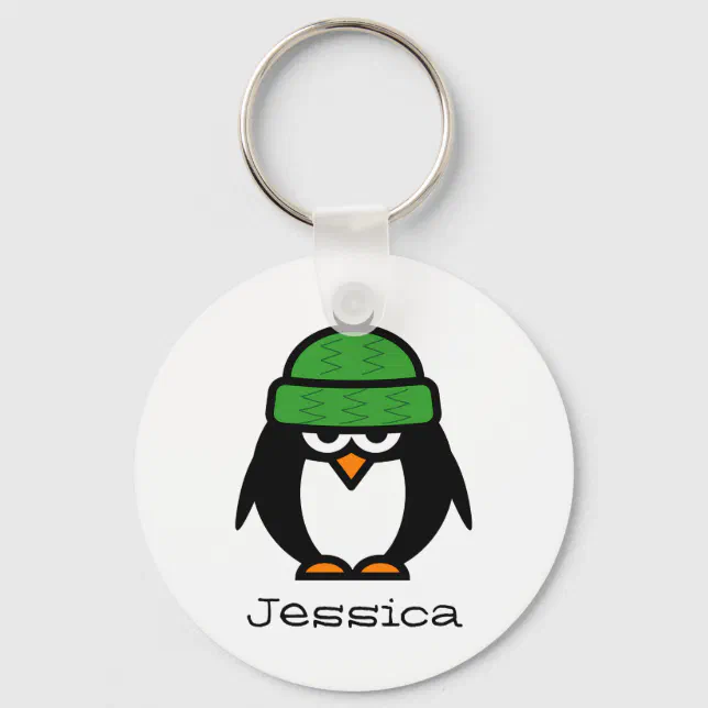 Personalized name keychain for penguin lovers | Zazzle