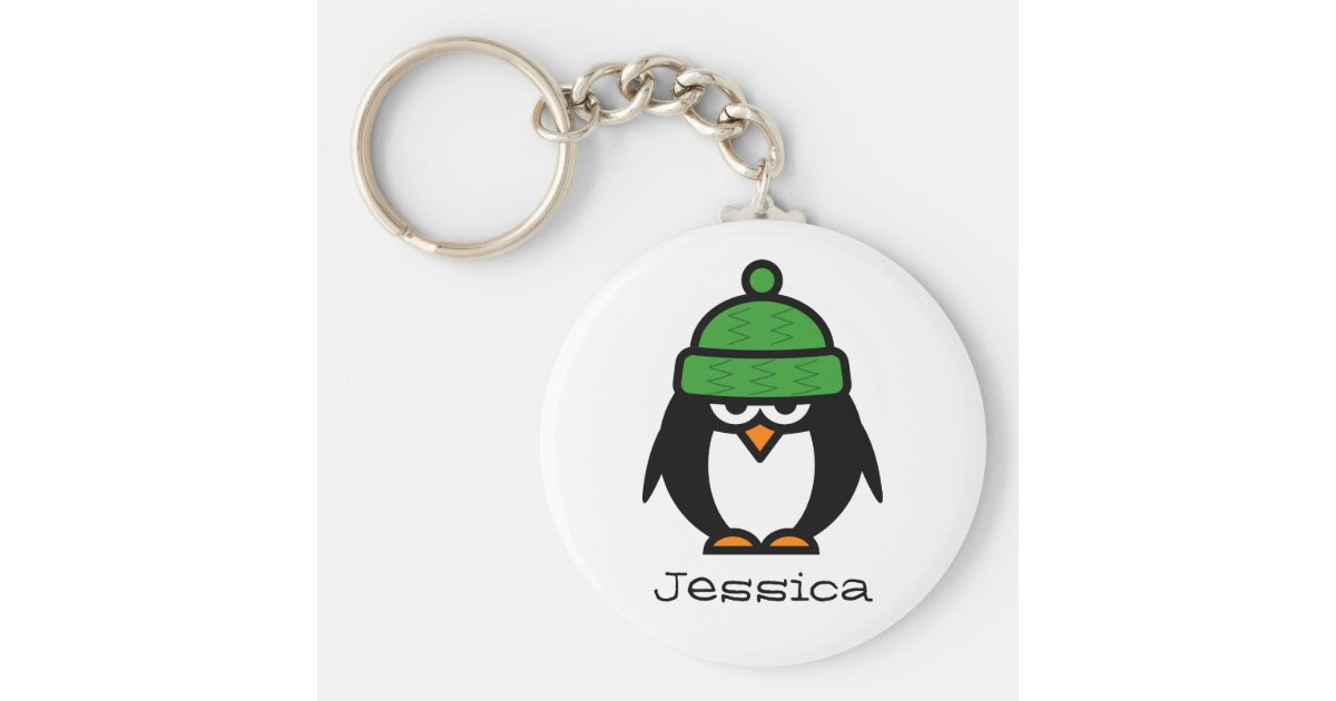 Personalized name keychain for penguin lovers | Zazzle.com