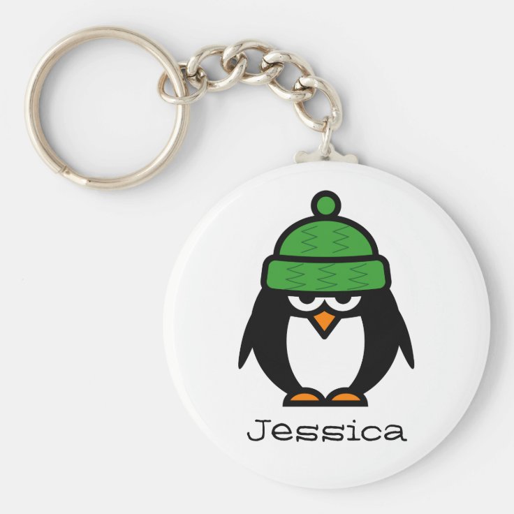 Personalized name keychain for penguin lovers | Zazzle