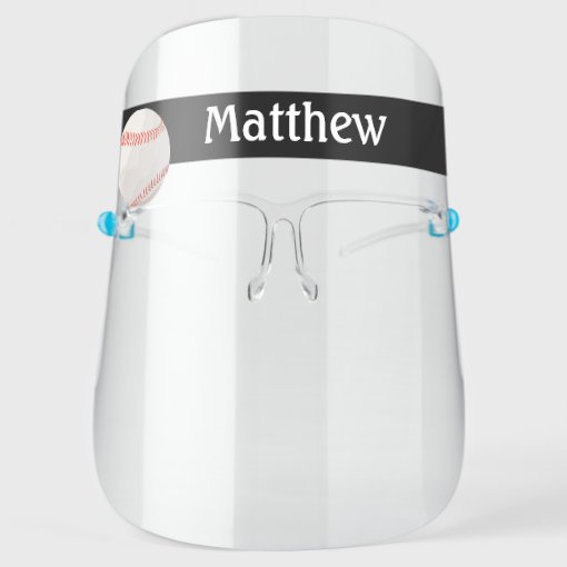 Personalized Name Kids Baseball Sports Face Shield | Zazzle