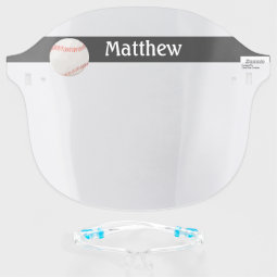 Personalized Name Kids Baseball Sports Face Shield | Zazzle