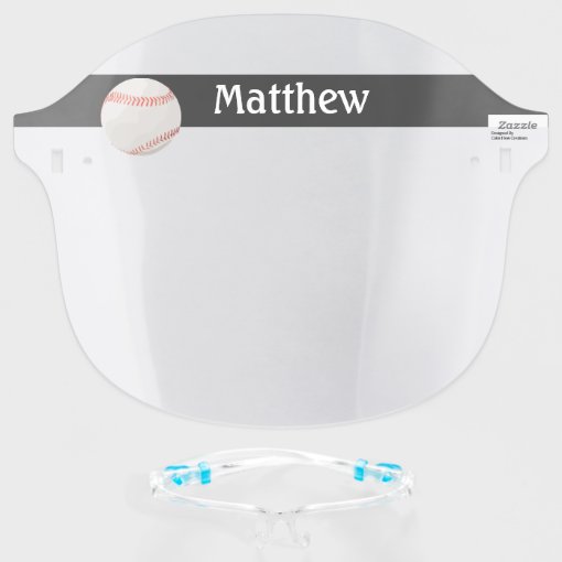 Personalized Name Kids Baseball Sports Face Shield | Zazzle