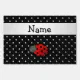 Personalized name ladybug black polka dots yard sign | Zazzle