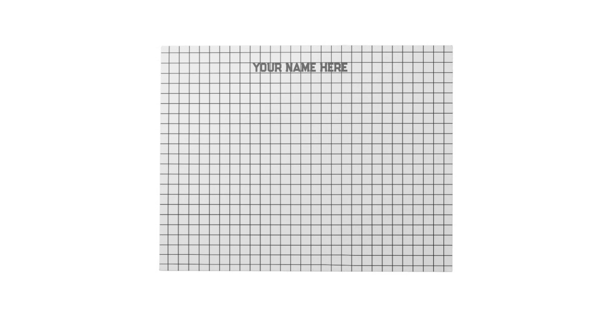 Personalized Name Large Graph Paper Notepad | Zazzle