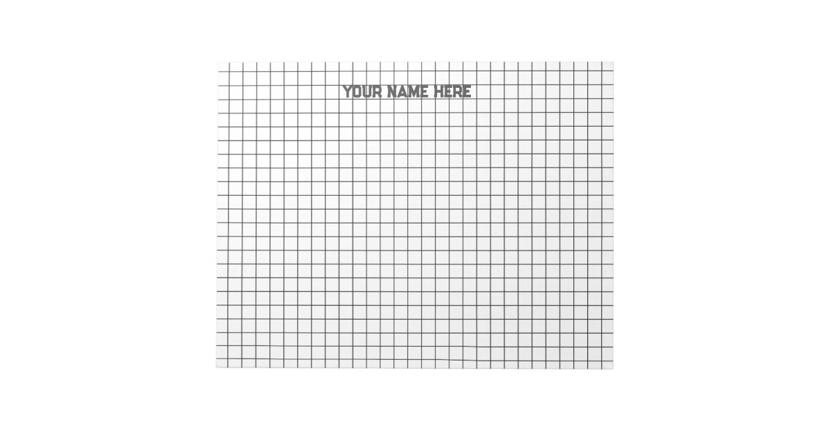 Personalized Name Large Graph Paper Notepad | Zazzle